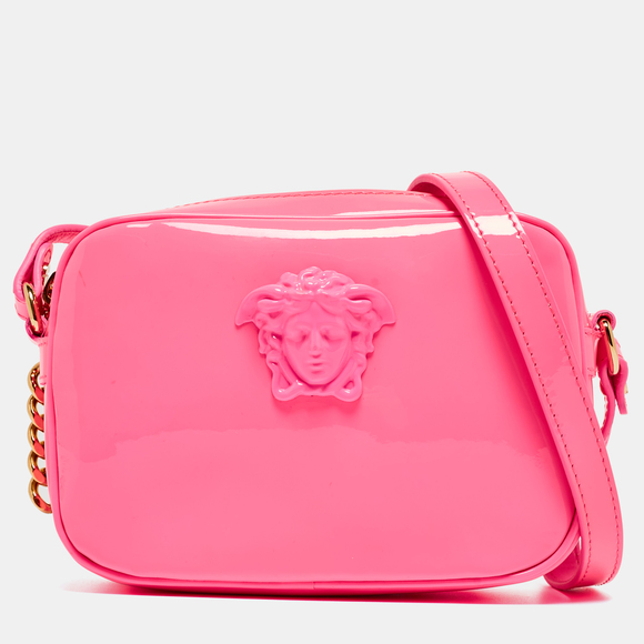 Versace | Bags | Versace Pink Patent Leather Palazzo Medusa Camera Bag ...